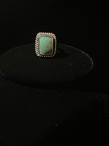 Square Turquoise Ring | Rustic Western Jewelry